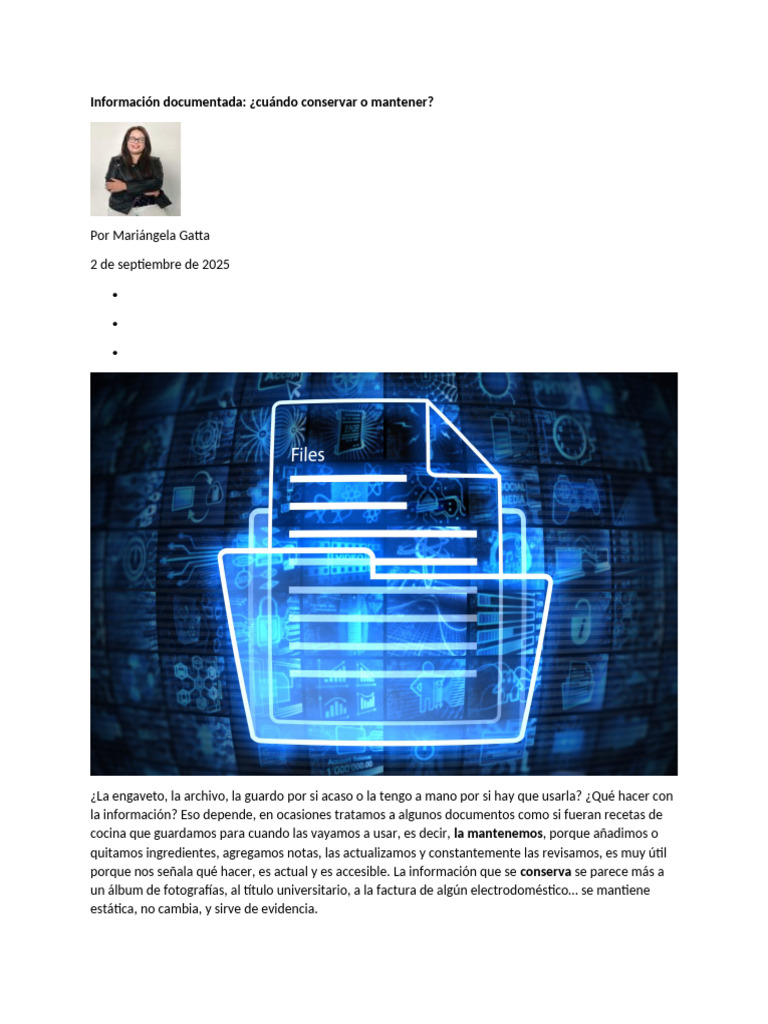 Información Documentada | PDF | Información | Sistema de manejo de calidad