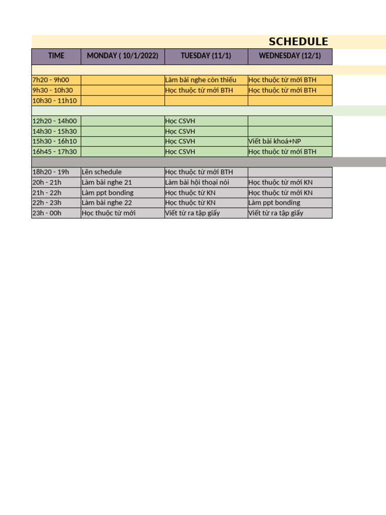 Schedule | PDF