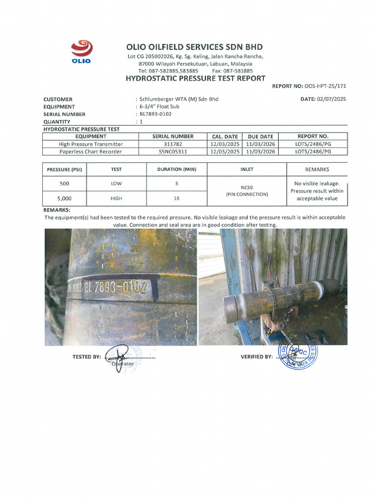 Oos HPT 25 171 (BL7893 0102) | PDF