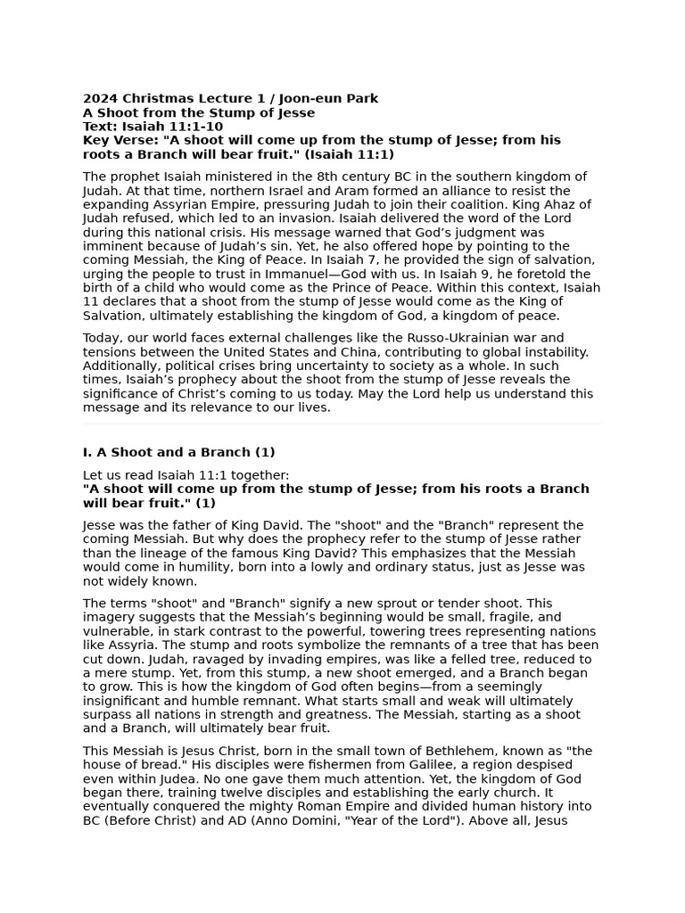Isaiah's Prophecy of the Messiah | PDF | Jesus | Theology