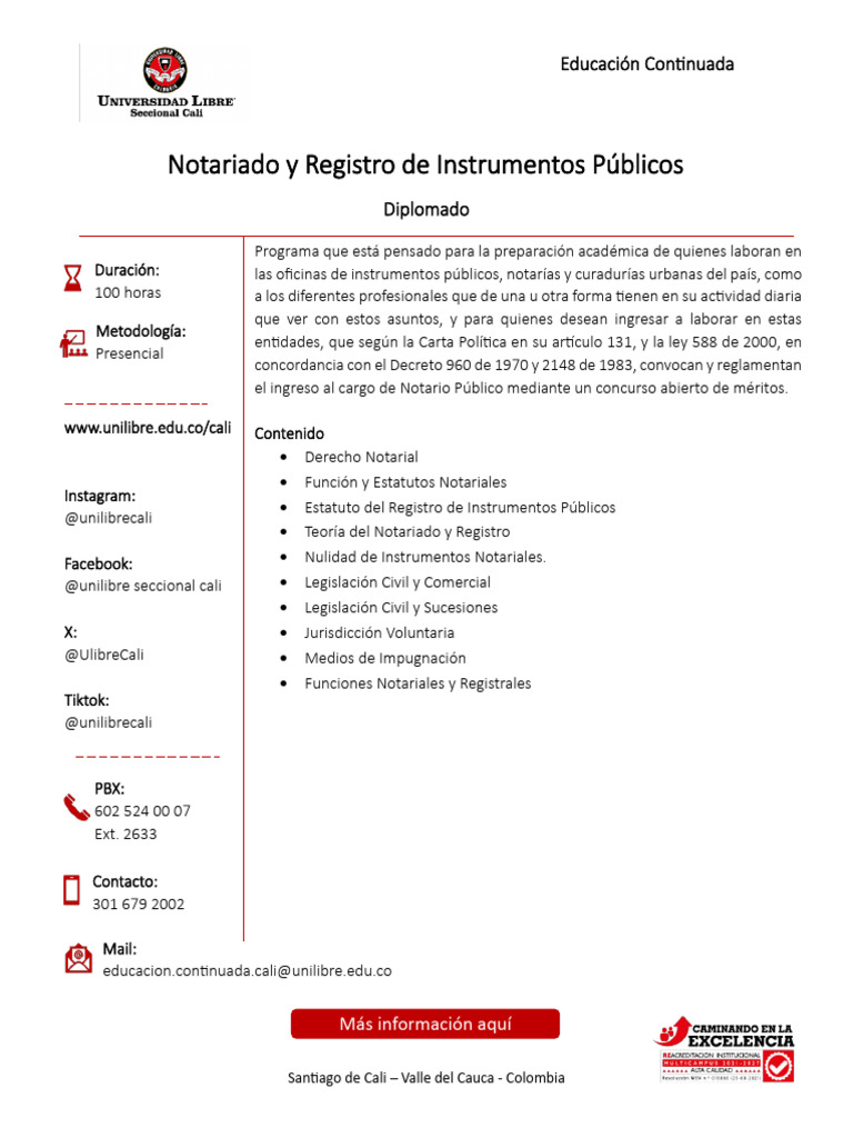 Diplomado en Notariado y Registro Público | PDF