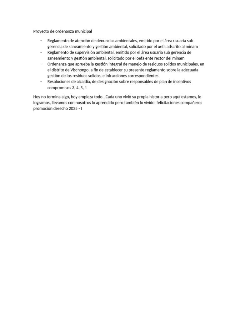 Ordenanza Municipal sobre Gestión Ambiental | PDF