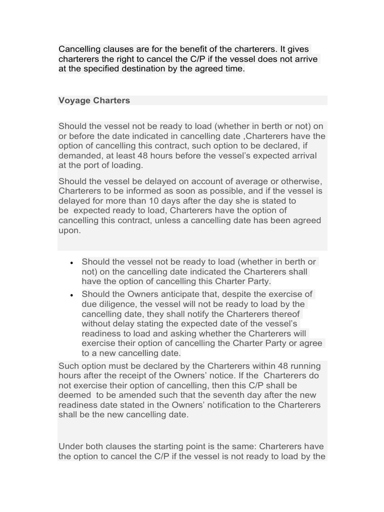 Microsoft Word - Cancellation Clause(1) 2 | PDF
