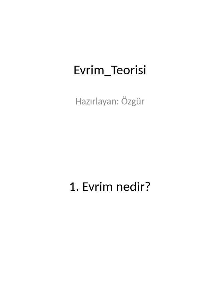 Evrim Teorisi | PDF