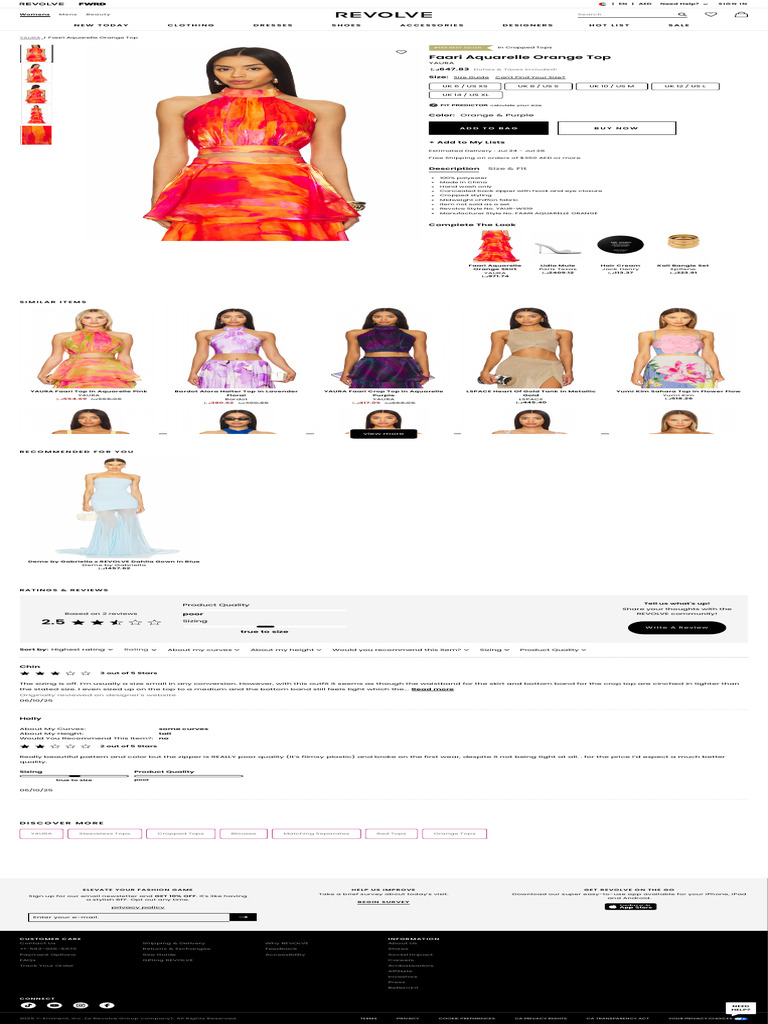YAURA Faari Aquarelle Orange Top in Orange & Purple REVOLVE | PDF ...