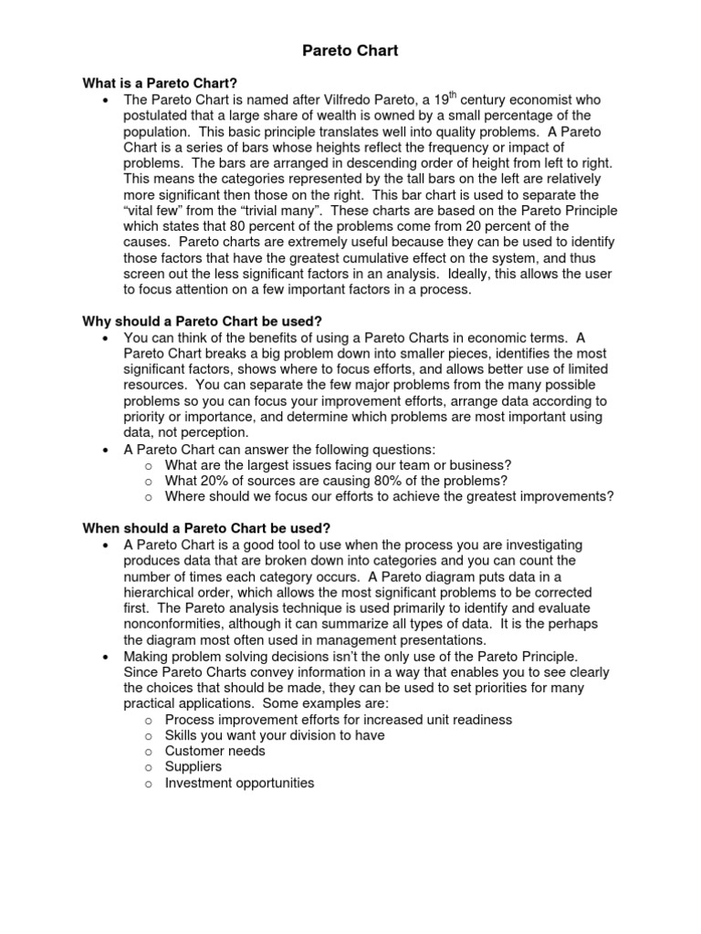 Pare To Chart | Download Free PDF | Cartesian Coordinate System | Economics