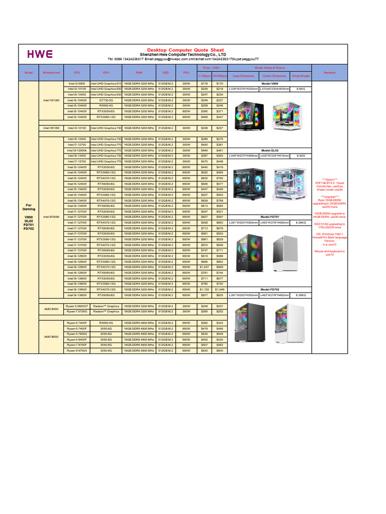 Desktop Computer Pricing & Specs Guide | PDF | Graphics Processing Unit ...
