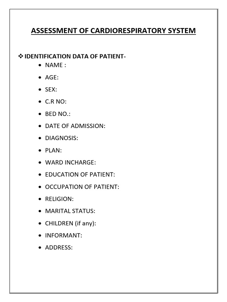 Assessment of Cardiorespiratory System-1 | PDF