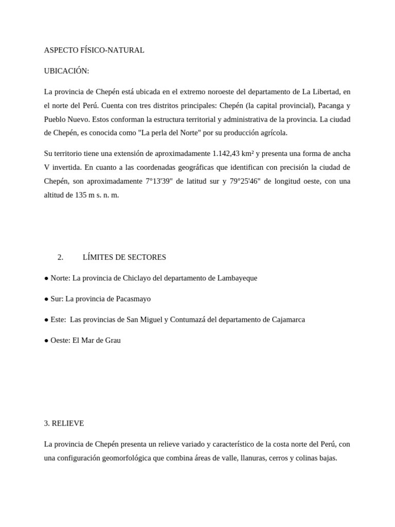 Ubicación y límites de Chepén, Perú | PDF