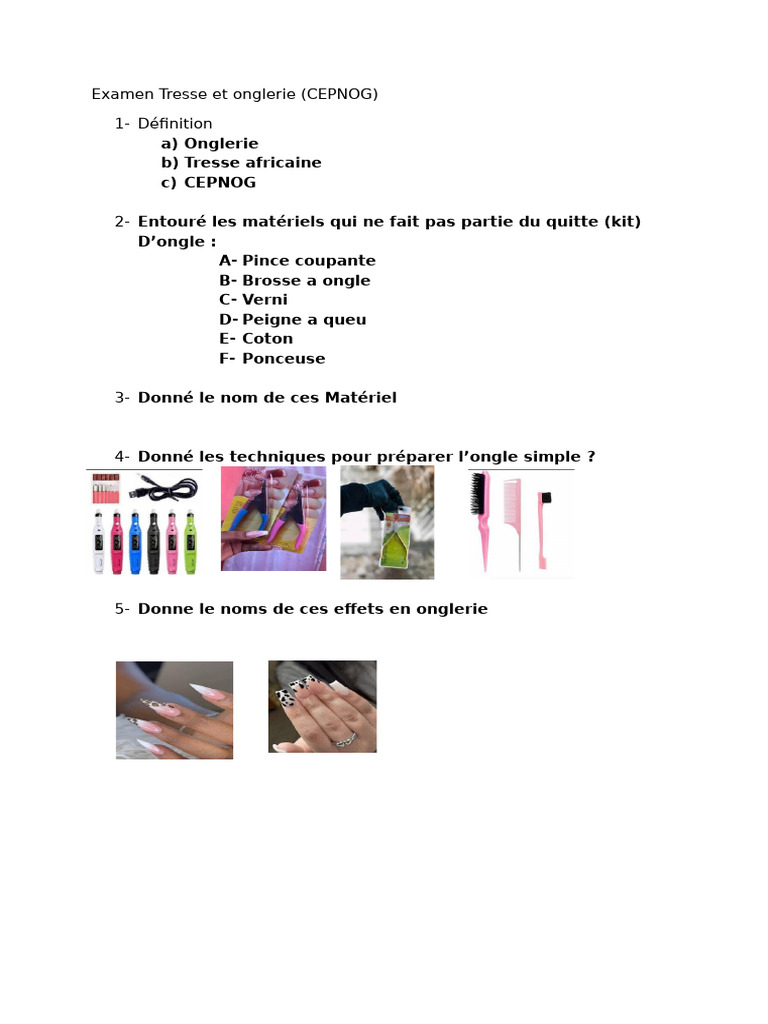 Définition de l'onglerie et techniques | PDF