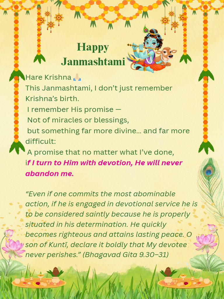 Janmashtami Reflection | PDF | Krishna | Hinduism