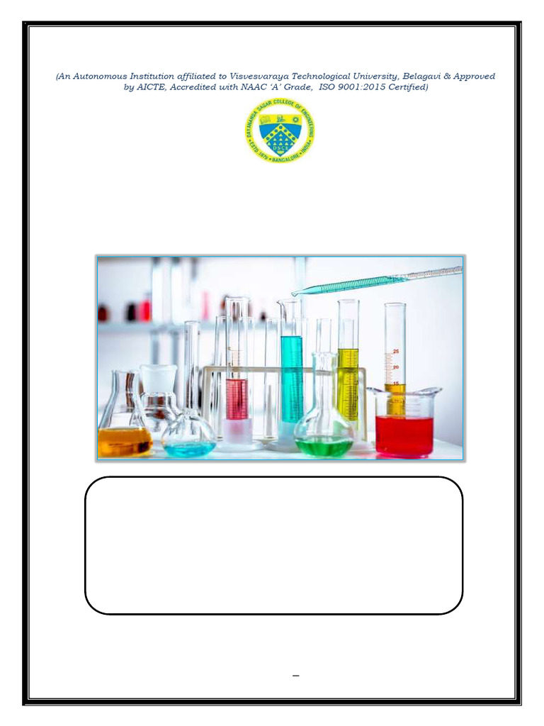 Applied Chemistry Lab Manual 1BCHEE102 | PDF | Titration | Chemistry