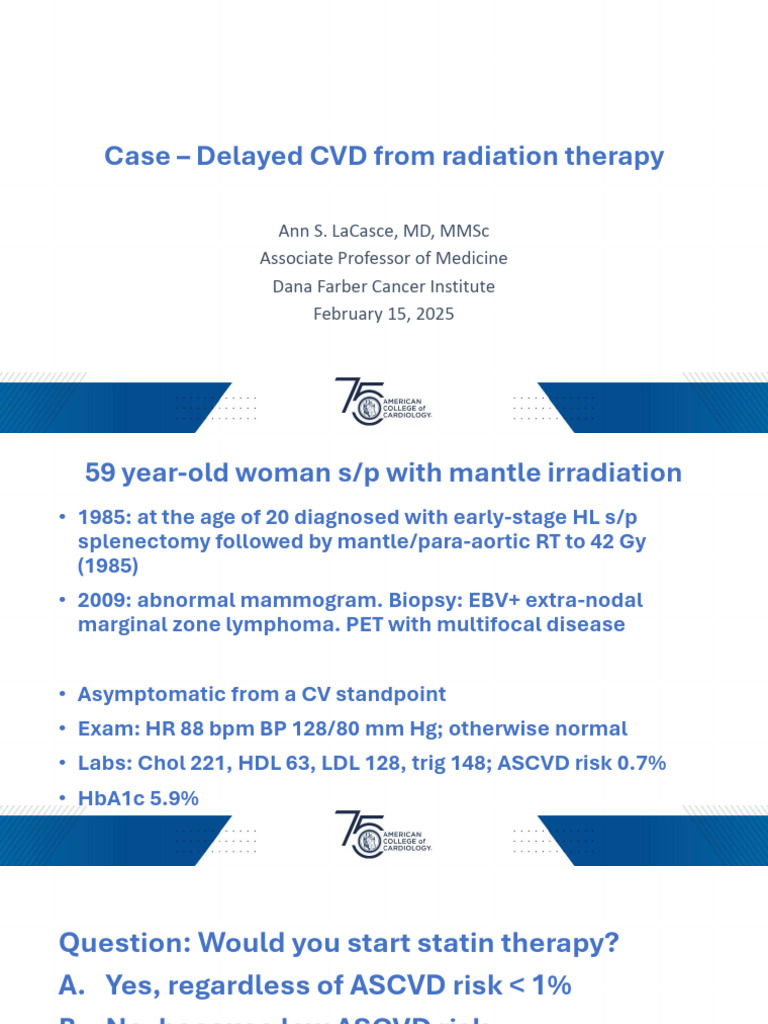 Delayed CVD Post-Radiation Therapy Case Study | PDF | Atherosclerosis ...