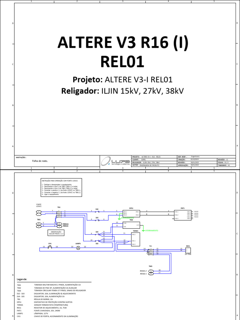 Altere V3-I - r16 - Rel01 Altere v3 r16 - Diagrama Elétrico Painel Rev 12 | PDF | Fonte de ...