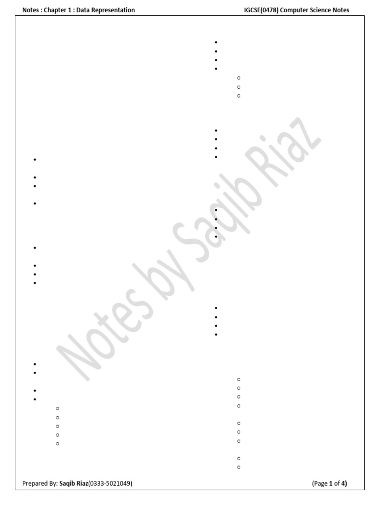 Chapter 1 - DataRepresentations - 12. ASCII and Unicodes NTS 1 | PDF ...