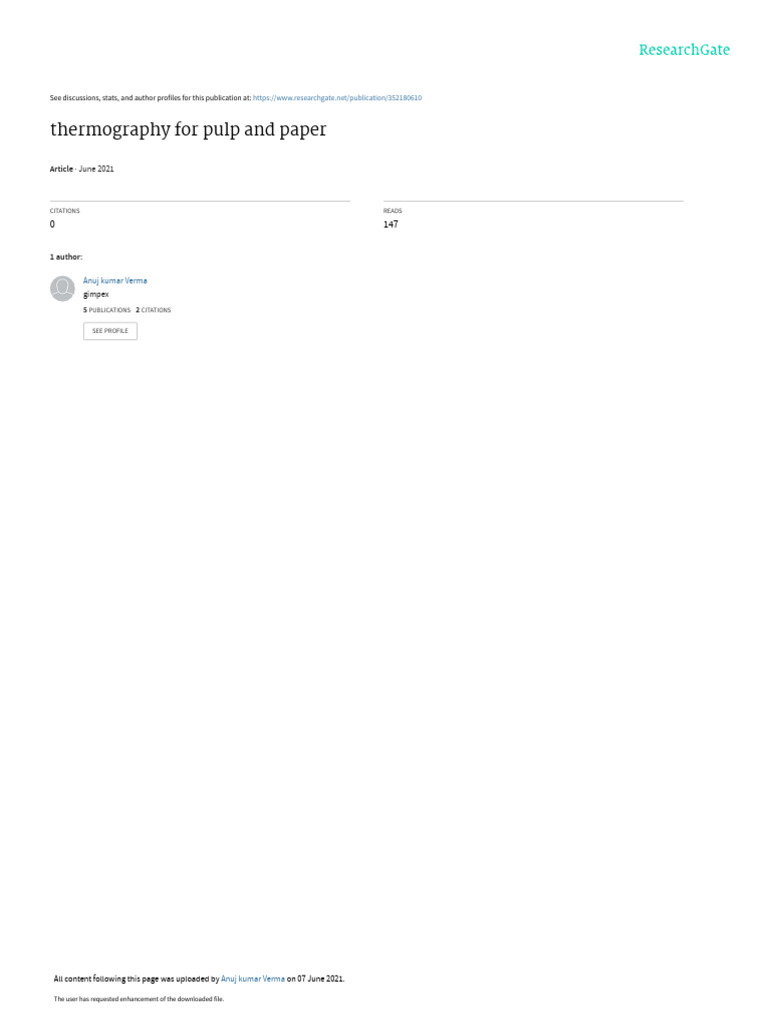 Thermograph y For Pulp and Paper | PDF | Thermography | Infrared
