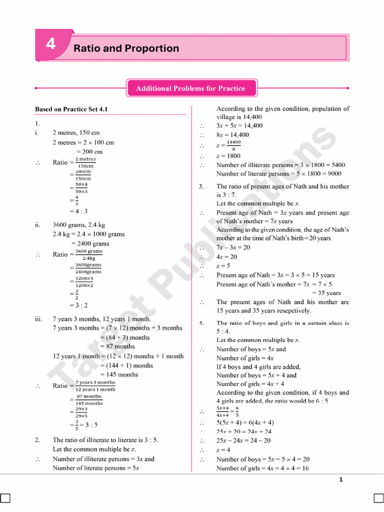 Std. 9th (EM) Perfect - Mathematics I - Solutions To Additional ...