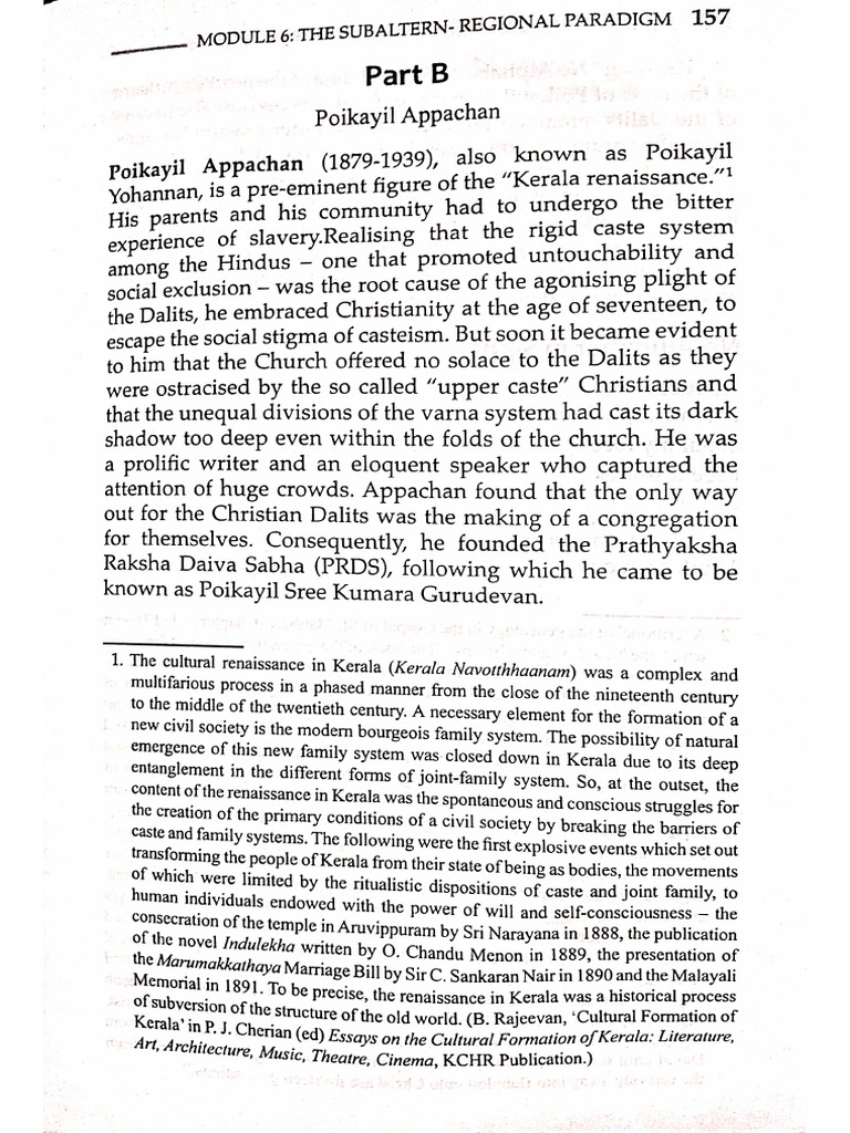 Poikayil Appachan | PDF