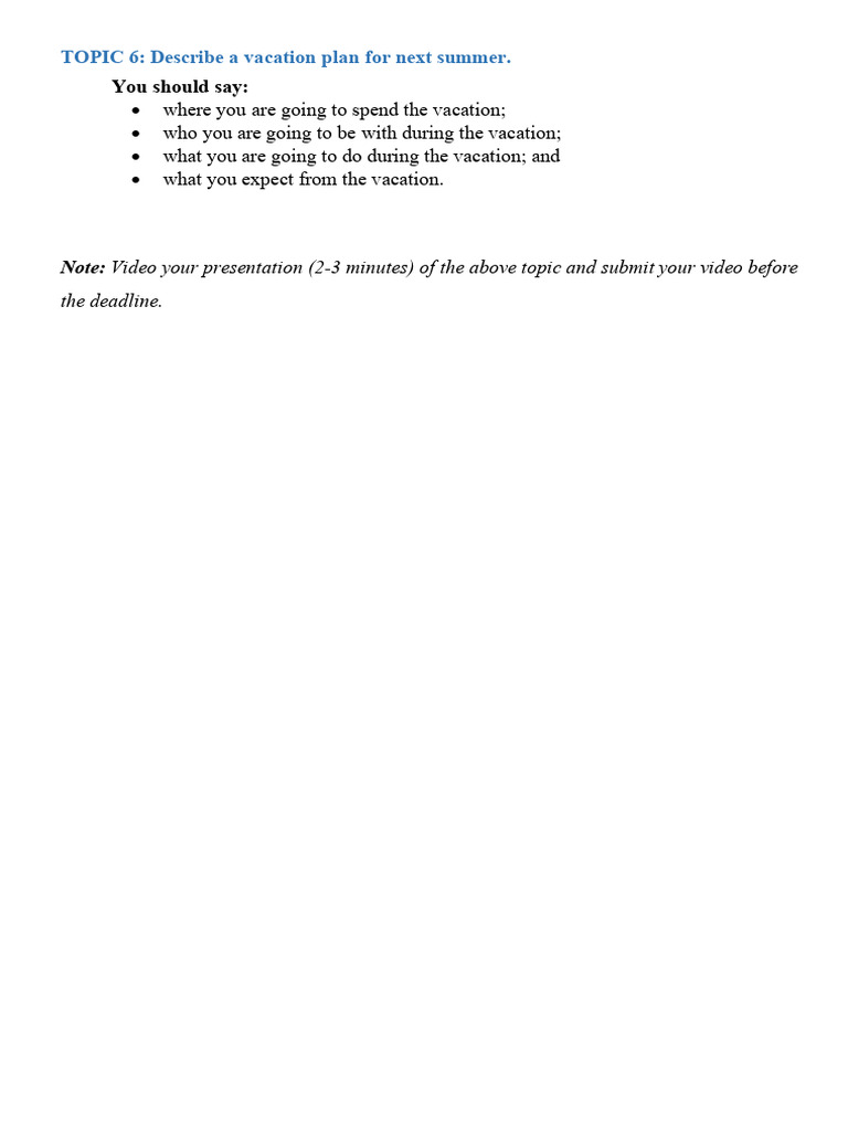 Elearning Speaking Topic 6 | PDF