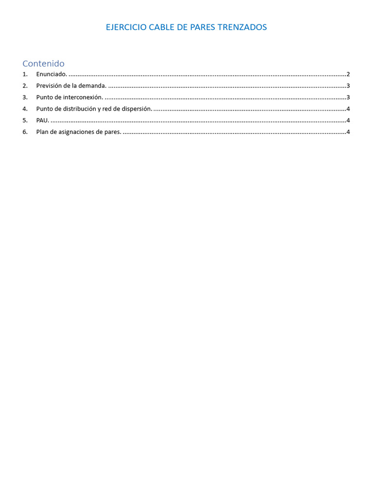 Ejercicio cable pares trenzados | PDF | Ingenieria Eléctrica | Equipo eléctrico