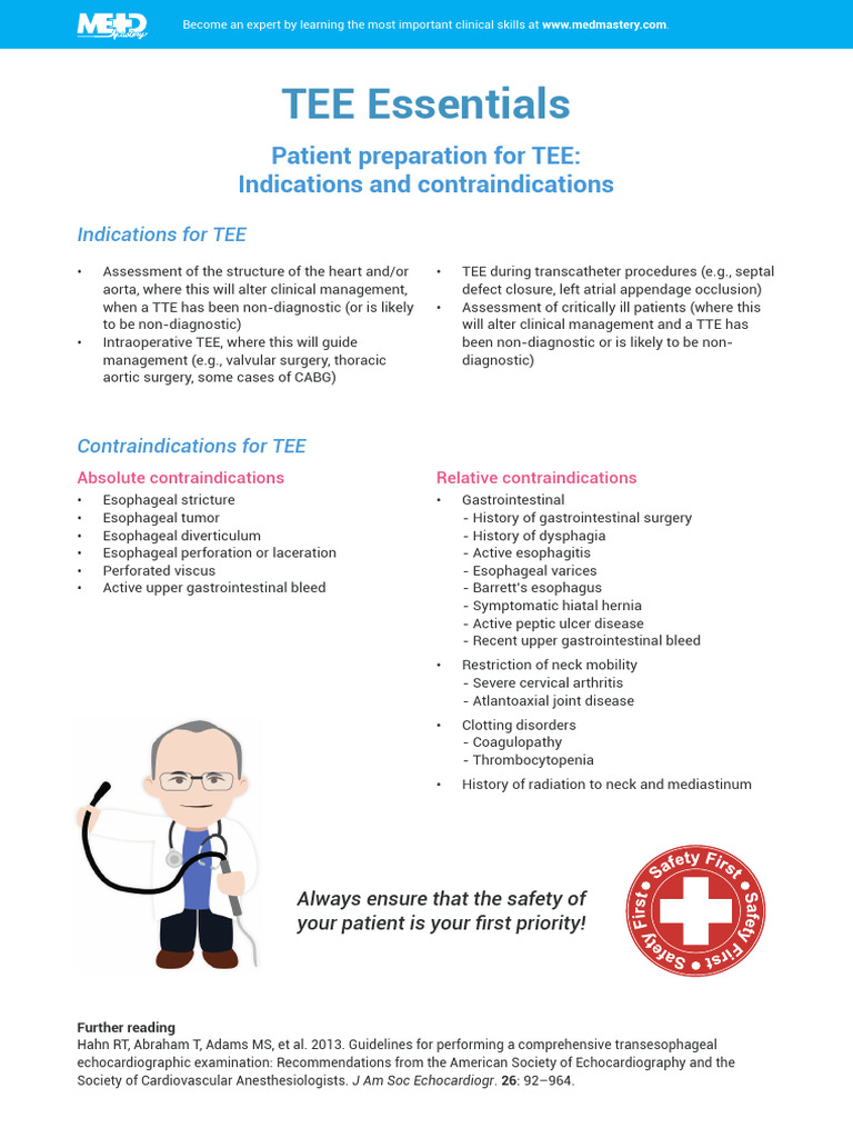 TEE Contraindications Overview | PDF | Esophagus | Echocardiography