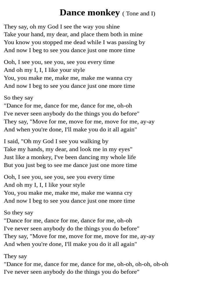 Dance Monkey | PDF