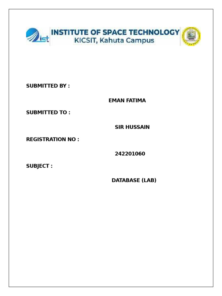 DB Lab Assignment 3 | PDF