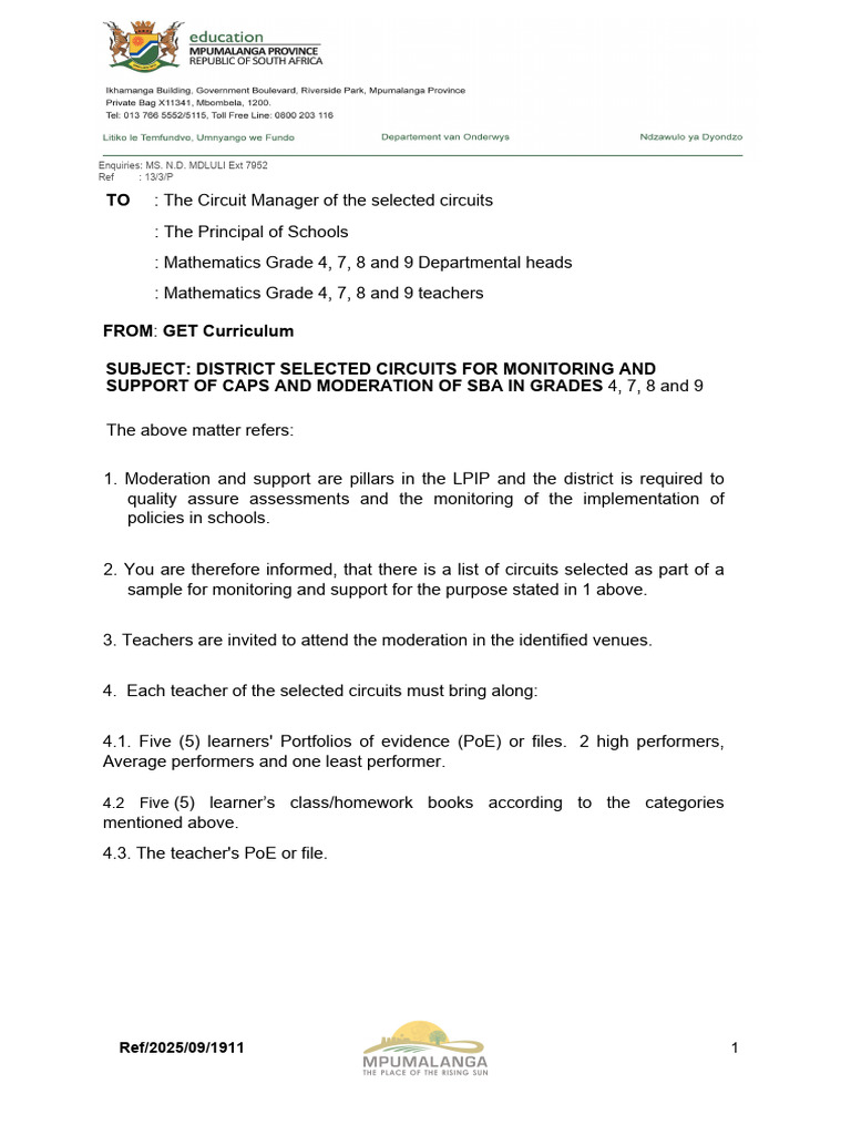 Mathematics Moderation Invite | PDF