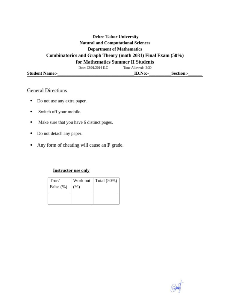 Combinatorics Final | PDF