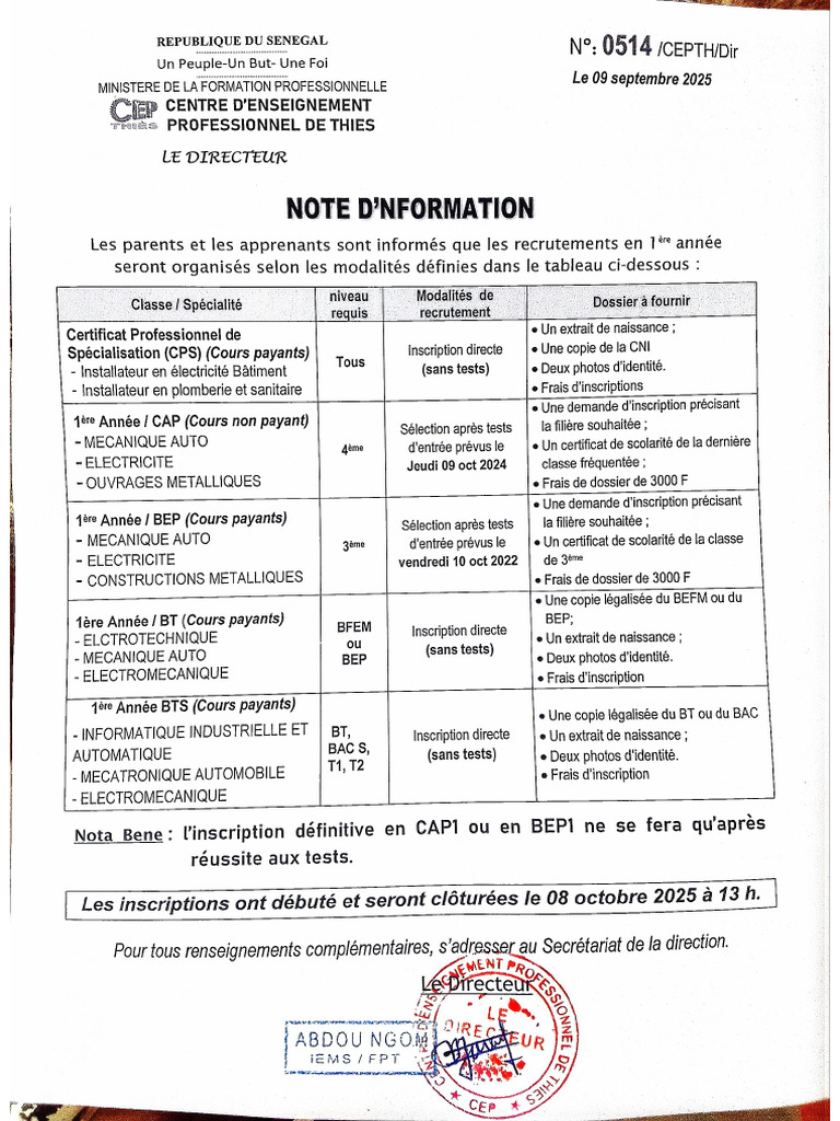 Note D'information | PDF