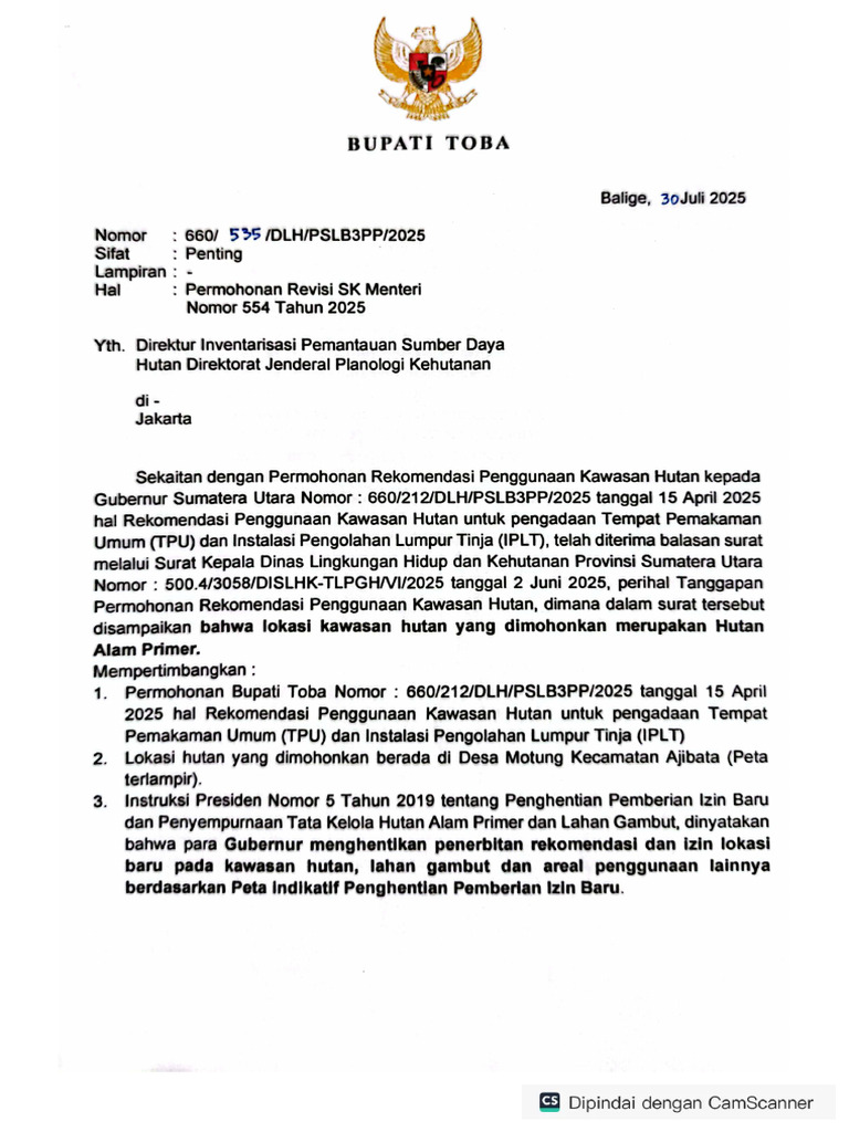 Permohonan Revisi SK Menteri | PDF