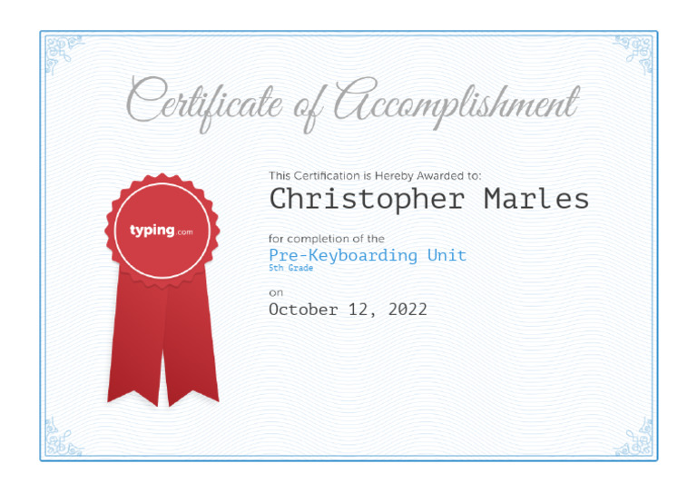 Christopher Marles: Pre-Keyboarding Unit | PDF