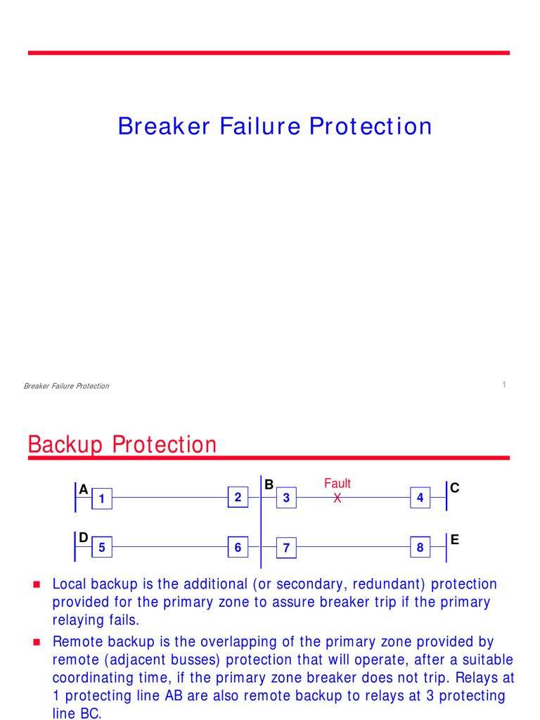 Breaker Failure Protection | PDF | Relay | Electrical Engineering