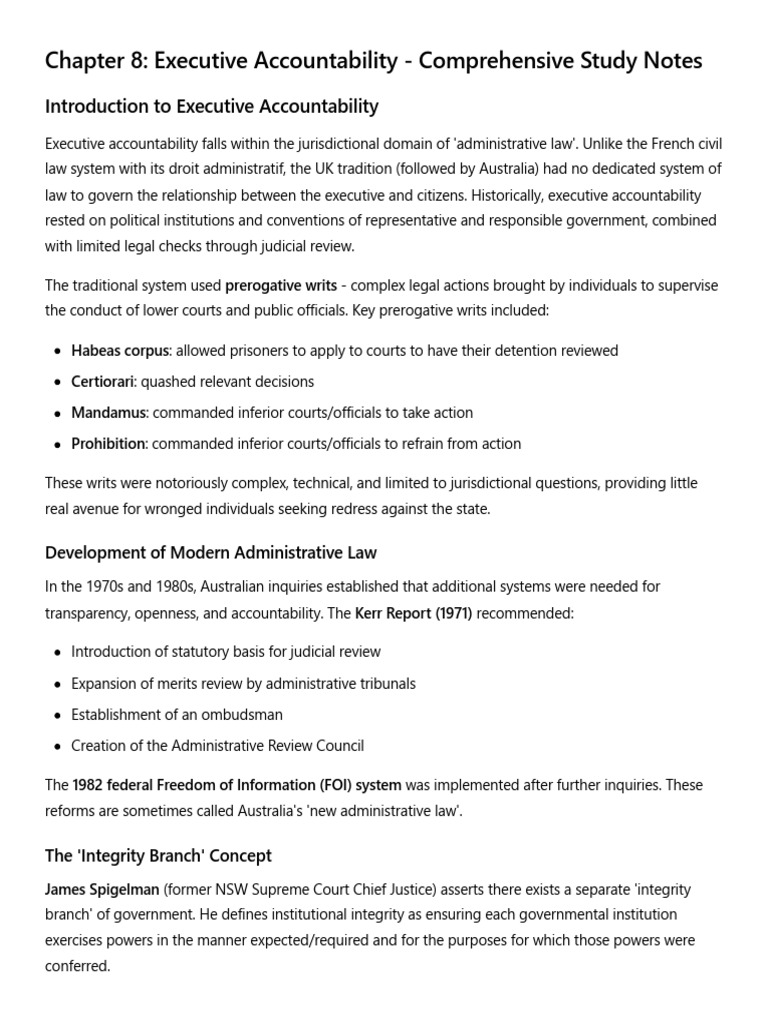 Understanding Executive Accountability | PDF | Separation Of Powers ...