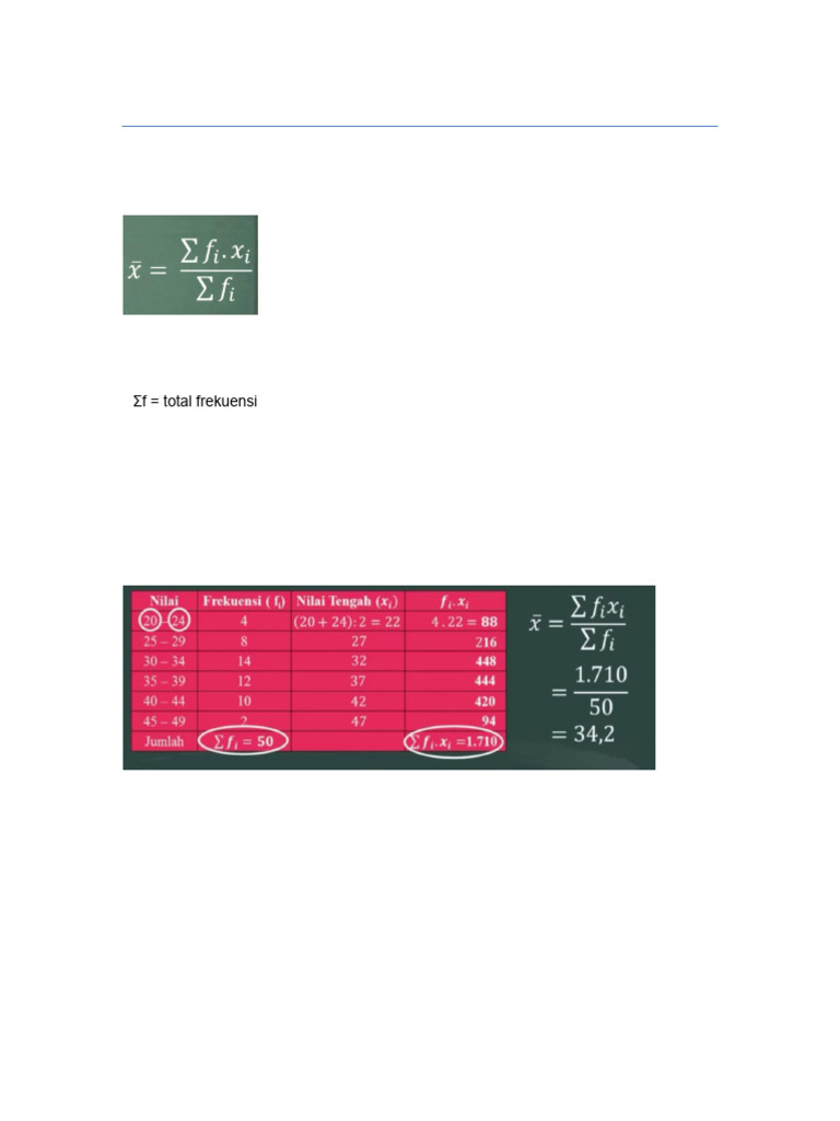 Data Kelompok Mean Modus Median | PDF