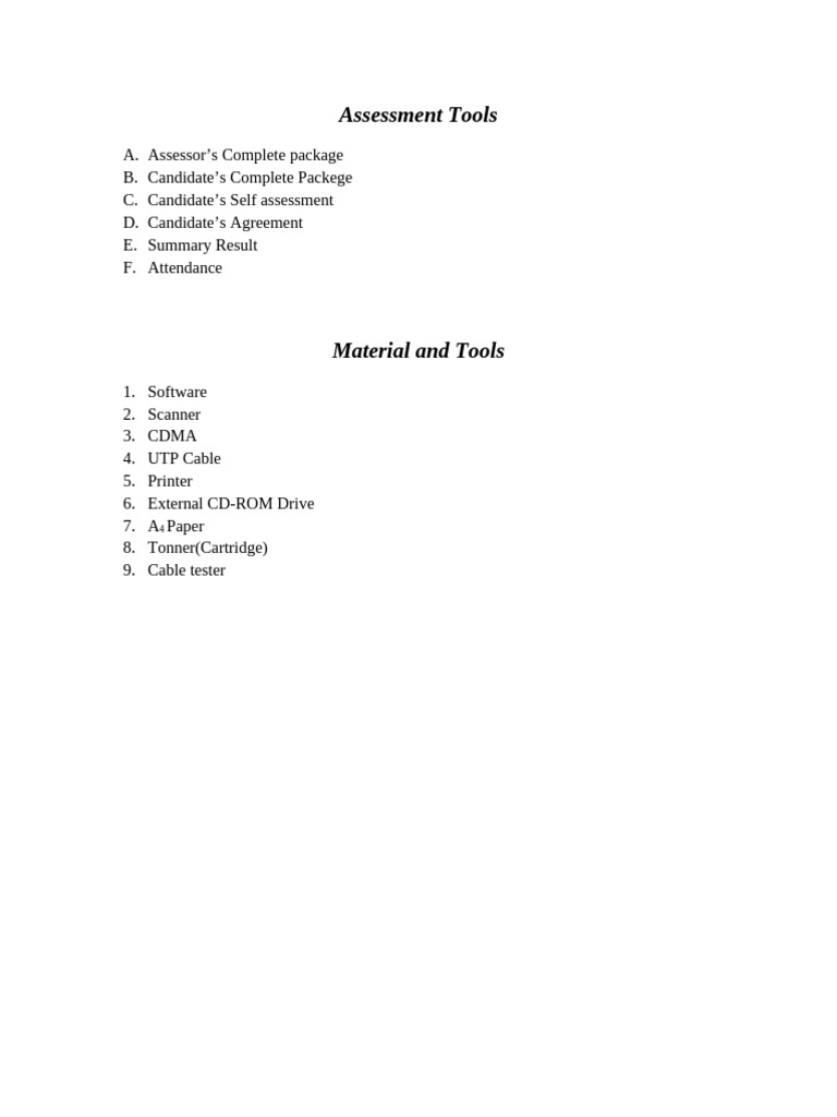 Assessment Tools Pdf