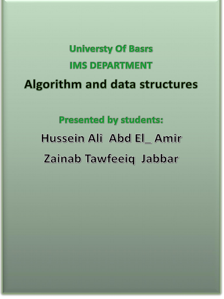 Algorithem and Data Structures 2 | PDF