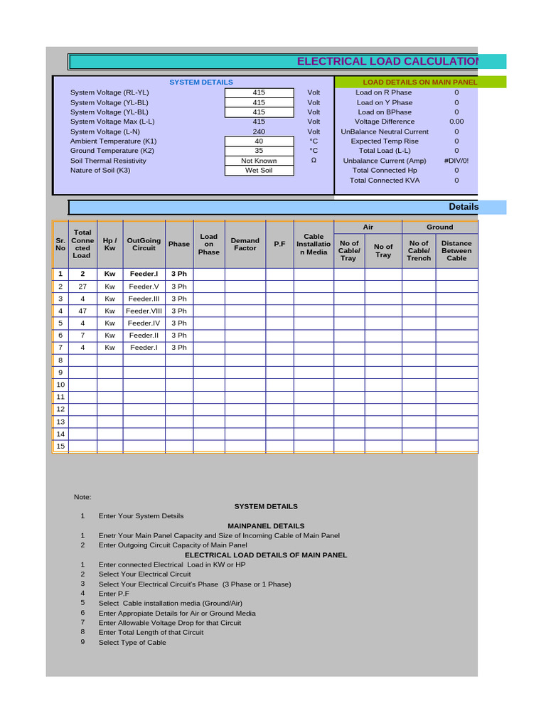 Electrical Load Calculation Guide | PDF | Physical Quantities ...