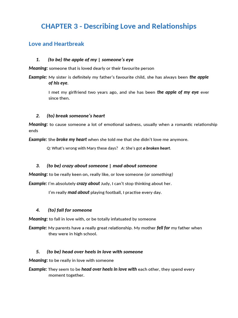 Describing Romantic Relationships | PDF | Love | Knot