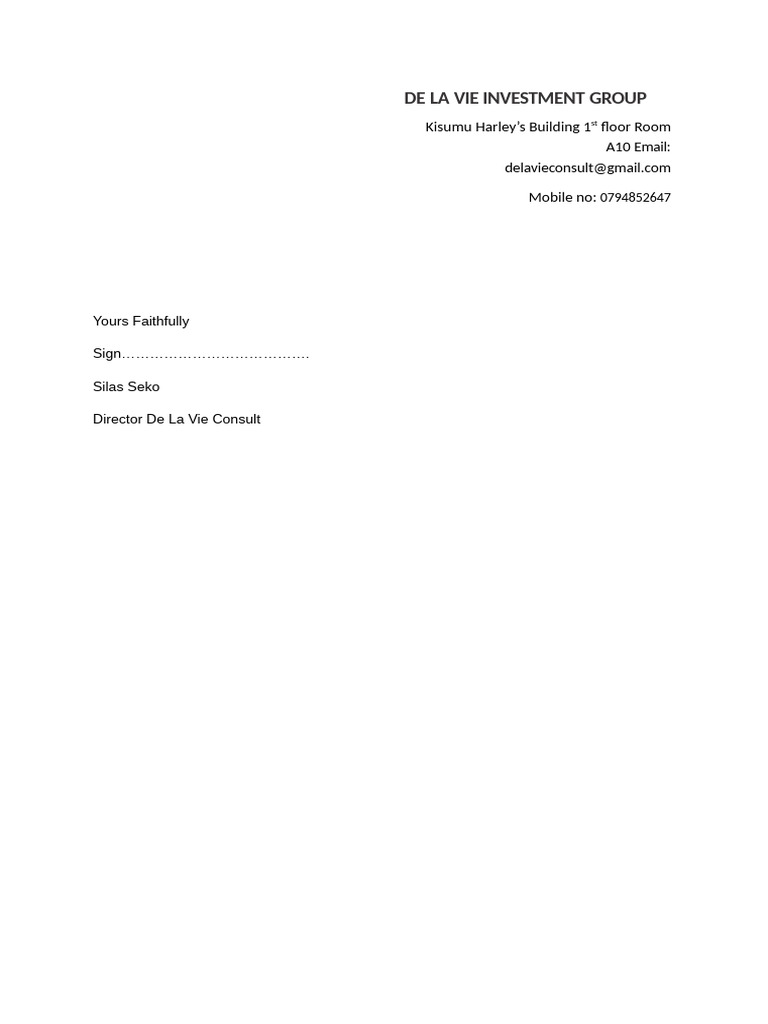 Safaricom Letter | PDF