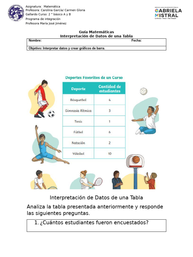 Guía de Matemáticas: Gráficos de Barras | PDF