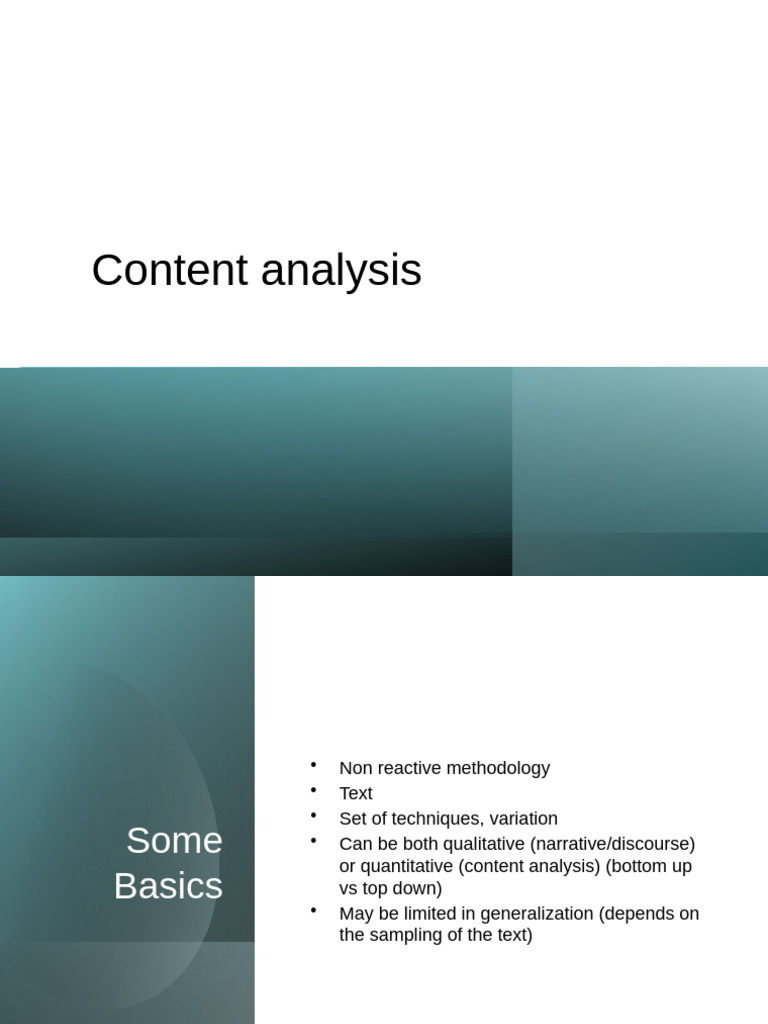 Content Analysis 2 | PDF | Evaluation Methods | Research Methods