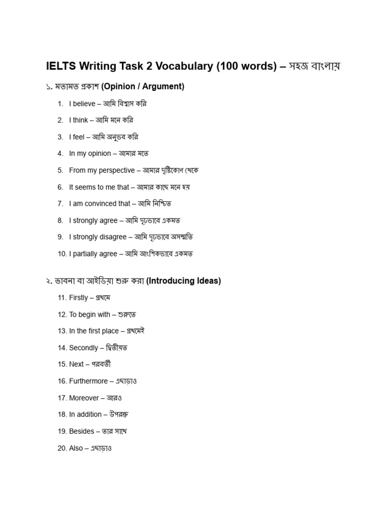 Task 2 Vocabulaires | PDF