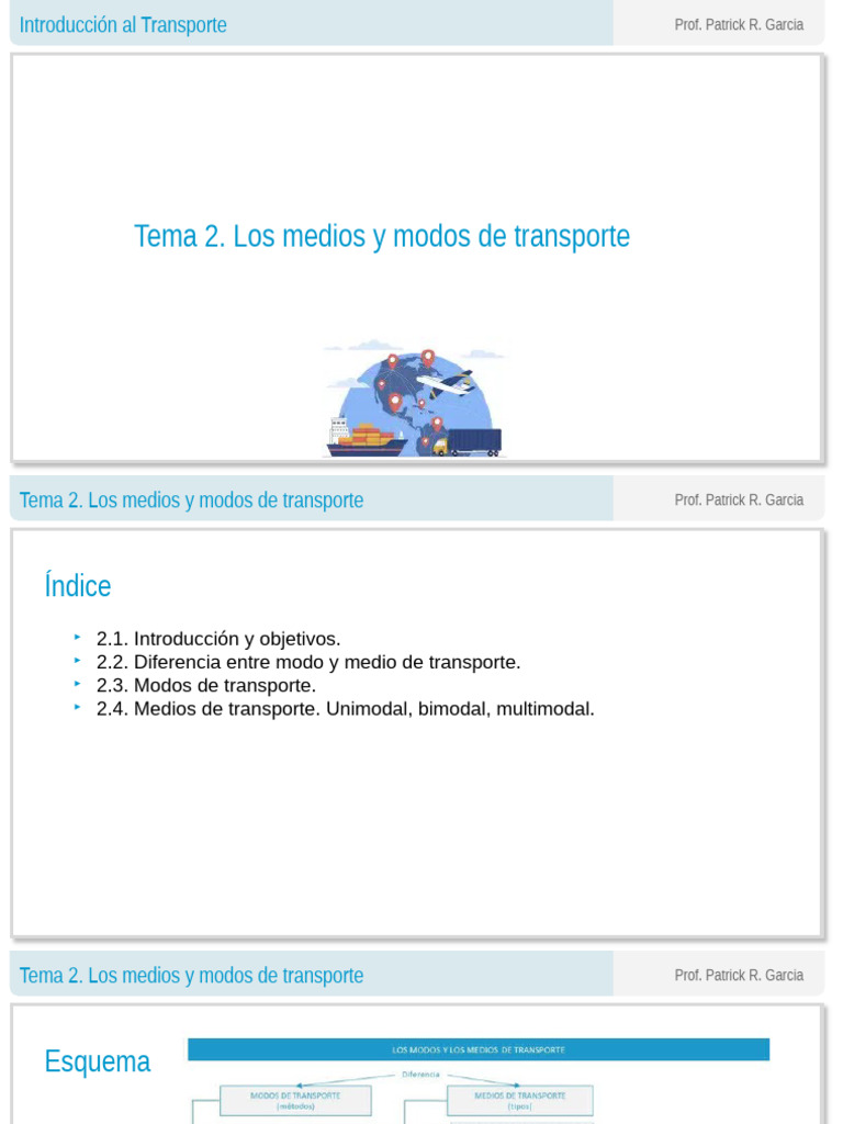 Tema 2. Los Medios y Modos de Transporte | PDF | Transporte Intermodal ...