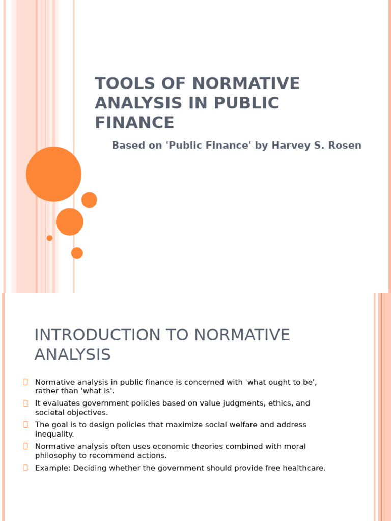 Tools of Normative Analysis Public Finance (2) | PDF | Welfare ...
