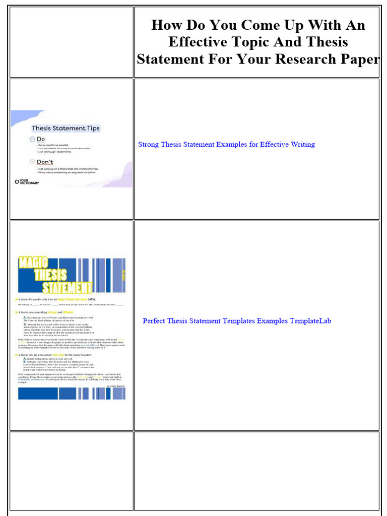 How Do You Come Up With an Effective Topic and Thesis Statement for ...