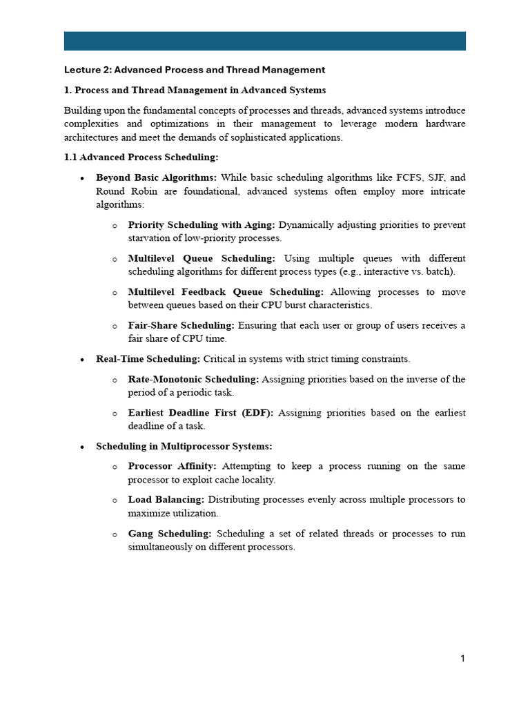 Advanced Thread Management Techniques | PDF | Thread (Computing ...