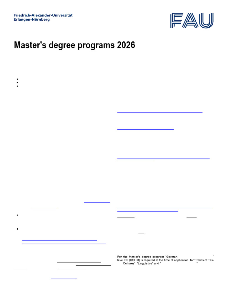 FAU Master's Degree Programs Overview | PDF | Academic Degree | Master ...