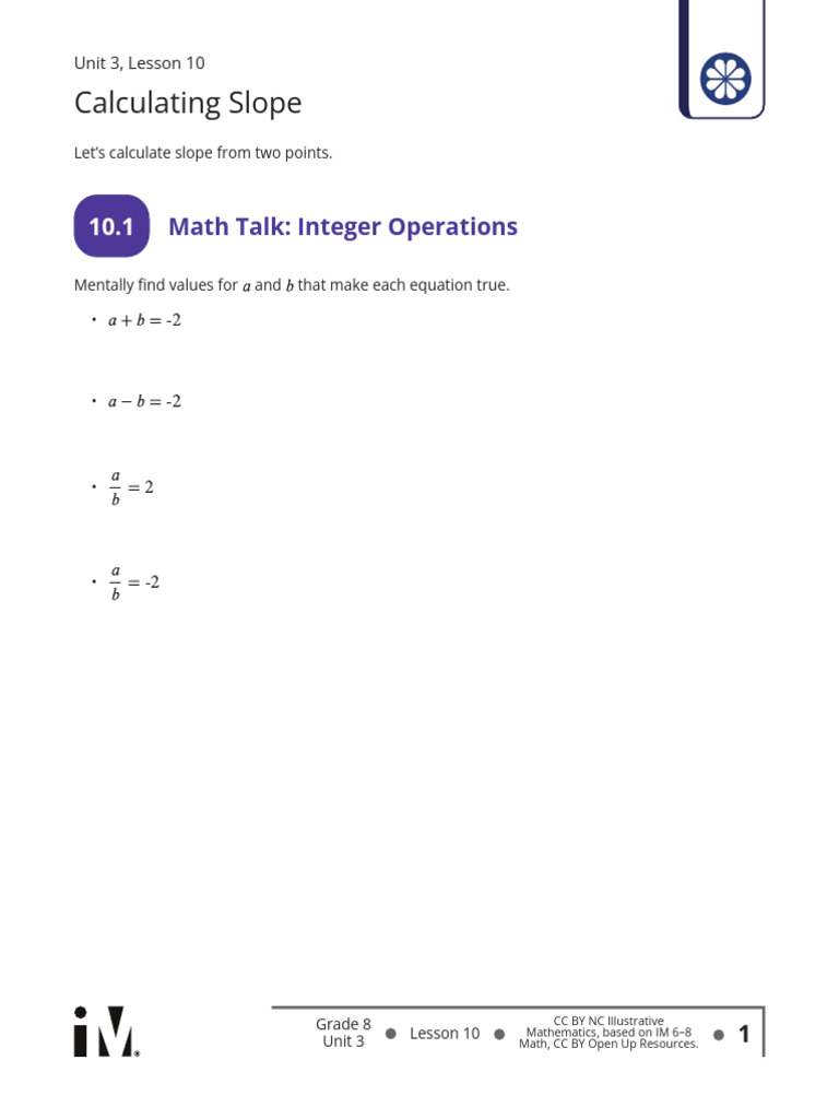 Calculating Slope in Grade 8 Math | PDF | Slope | Mathematics