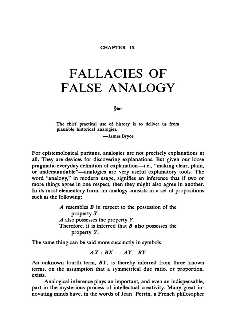 Fallacies of False Analogy in History | PDF | Analogy | Fallacy